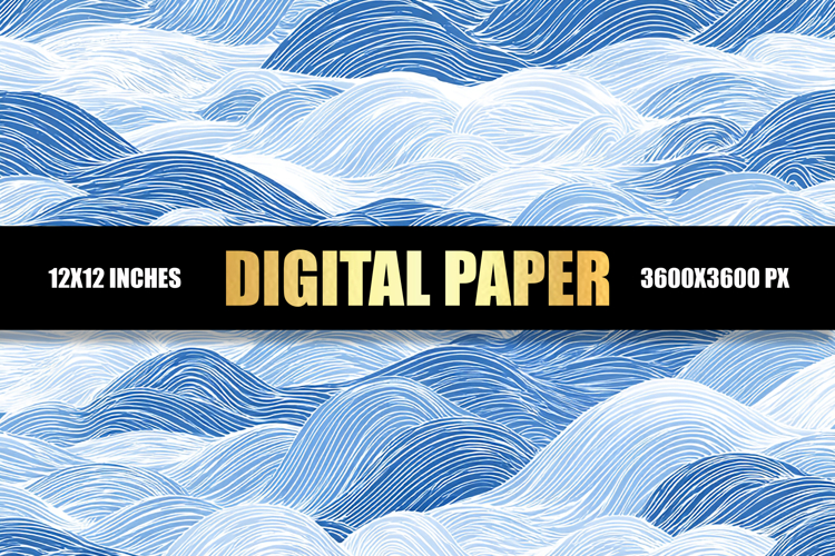 Sea Waves Digital Paper (6109059)