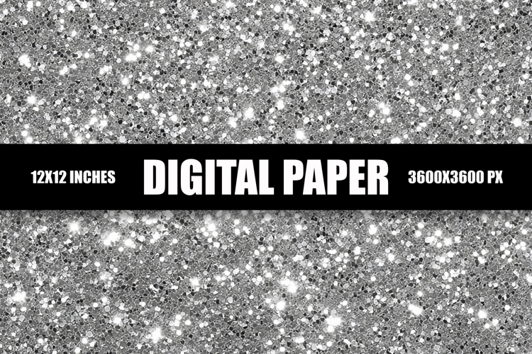 Gray Glitter Digital Paper (6071393)