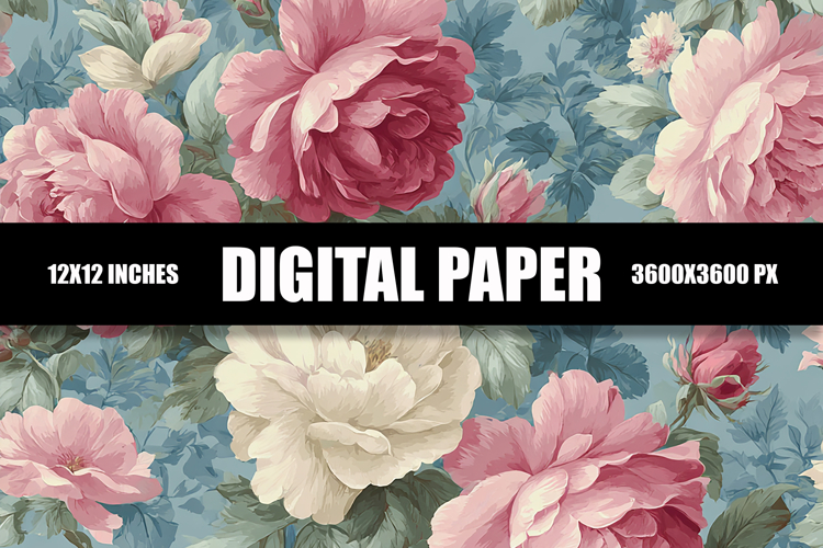 Watercolor Floral Digital Paper (6064504)