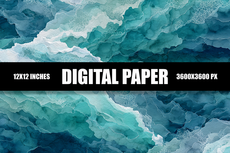 Watercolor Sea Digital Paper (6064418)