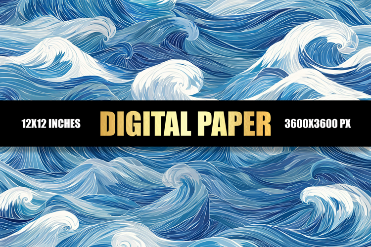 Sea Waves Digital Paper (6109062)