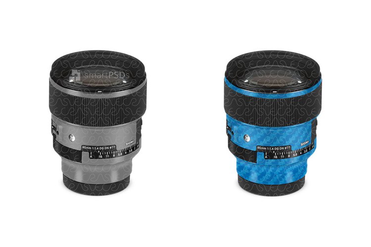 Sigma 85mm F1.4 DG DN Art Lens 2020 Vinyl Skin Mockup PSD