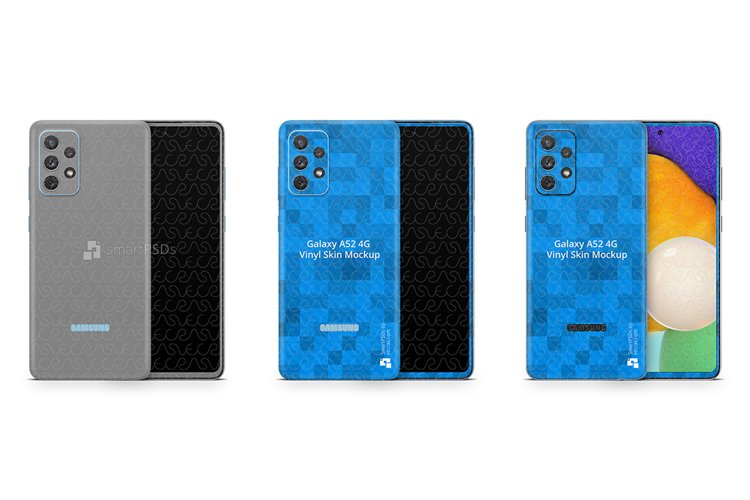 Galaxy A52 4G 2021 PSD Skin Mockup Template