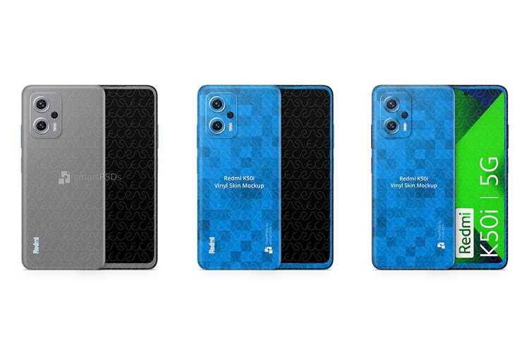 Redmi K50i 2022 PSD Skin Mockup Template