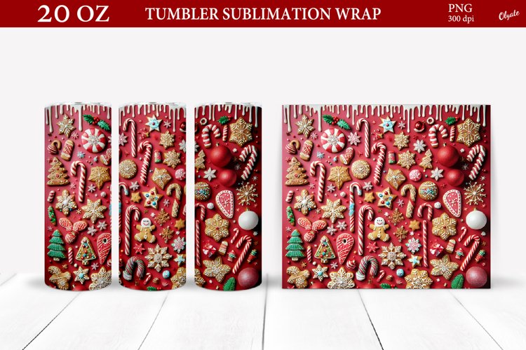 Christmas Gingerbread Sublimation. 20 OZ Tumbler Wrap