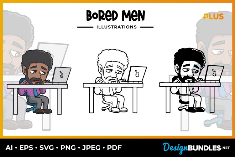Bored Men Illustrations