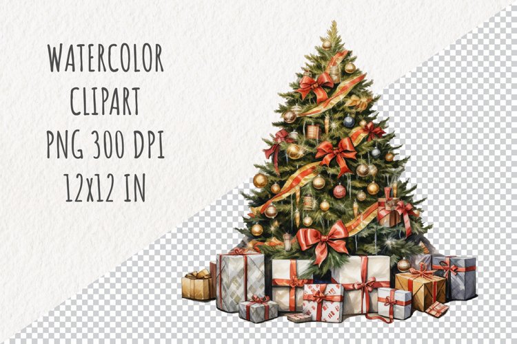 Christmas Tree | Sublimation Design | Watercolor Clipart