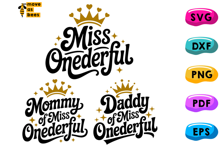 Miss Onederful Svg, Png, Mom, Dad, Girl 1st Birthday Shirt