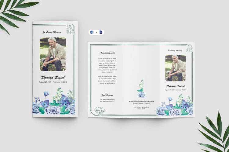 Trifold Funeral Program Template (1647609)