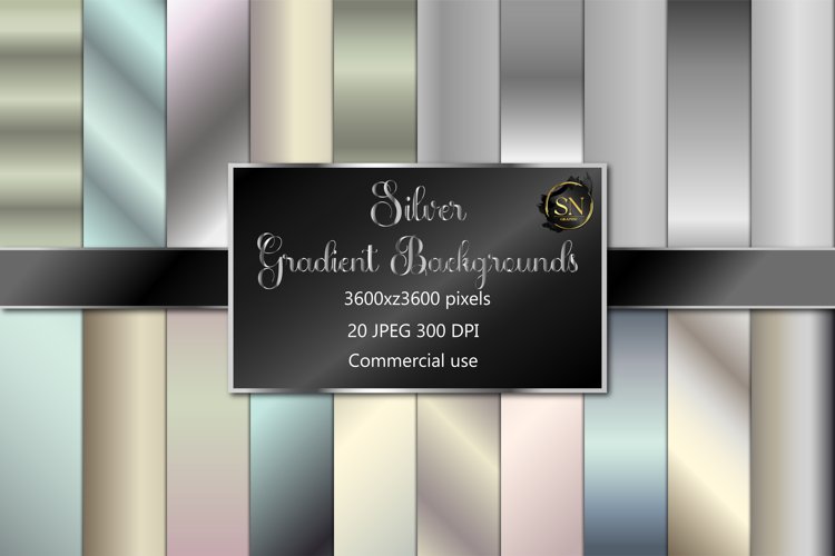Silver gradients | Silver metallic | Digital (1894904)
