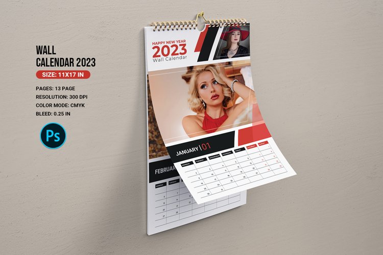 Wall Calendar Template 2023, Adobe Photohsop (2283583)
