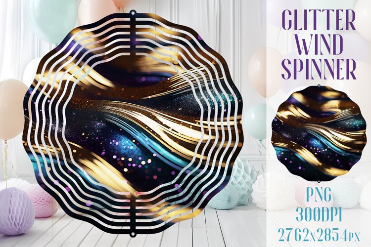 Wind Spinner Sublimation|Glitter Golden wave (4577252)