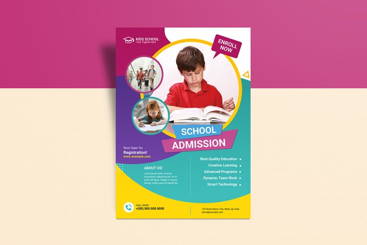 School Admission Flyer, MS Word and Photoshop (2702286)