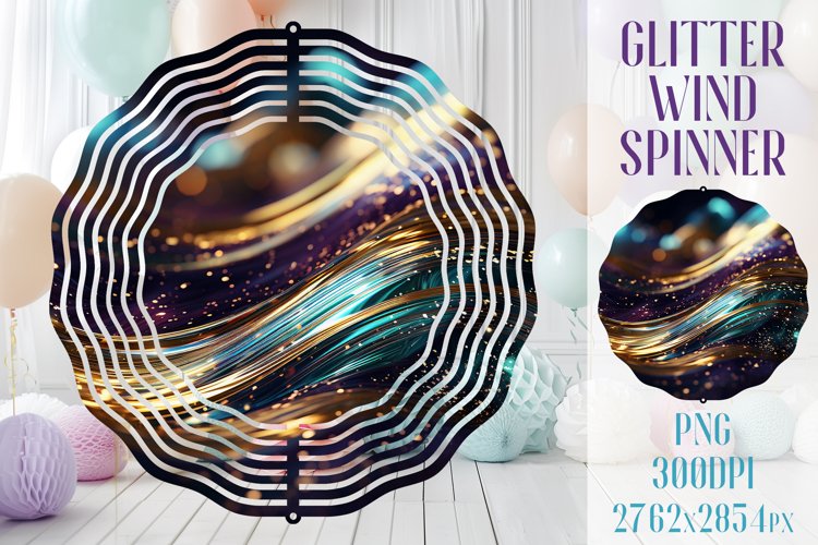 Wind Spinner Sublimation|Glitter Golden wave (4577241)