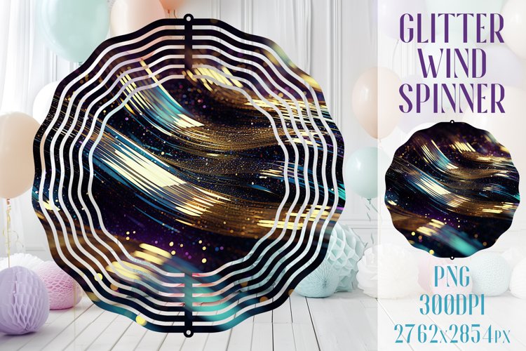 Wind Spinner Sublimation|Glitter Golden wave (4577242)