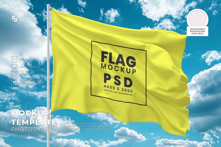 Waving Flag Mockup Template (4475394)