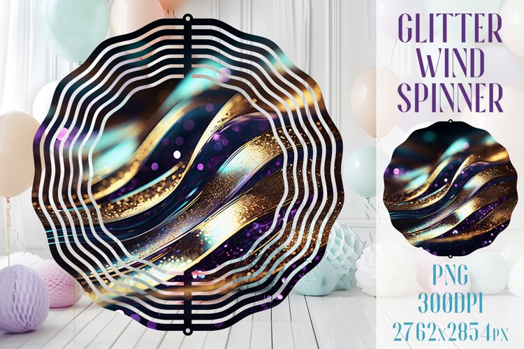 Wind Spinner Sublimation|Glitter Golden wave (4577250)