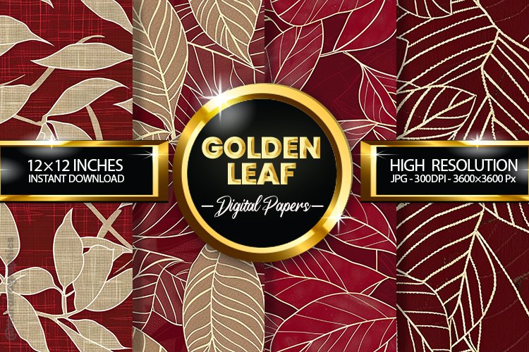Golden Leaf Digital Papers - 04 Variations (4292348)
