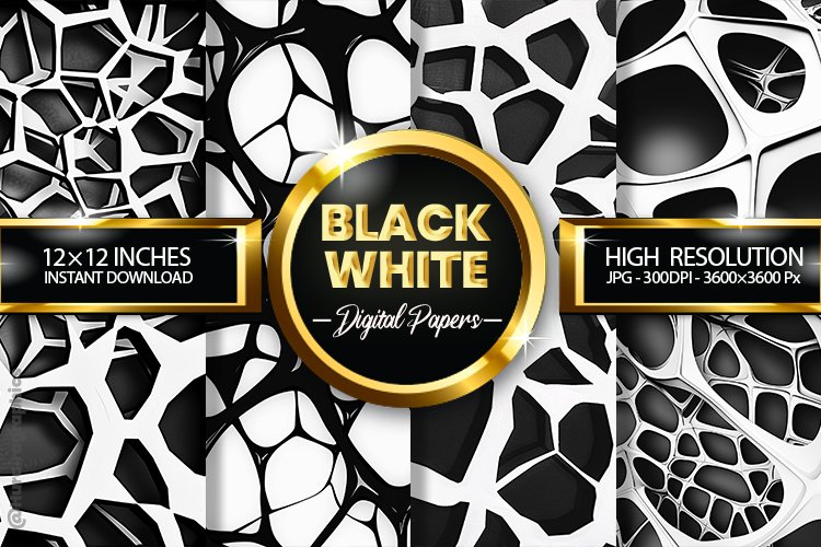 Black White Digital Papers - 04 Variations