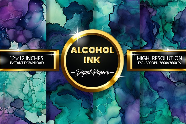 Alcohol Ink Digital Papers - 04 Variations (3753244)