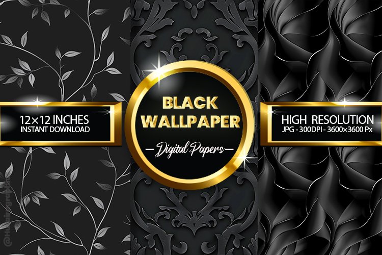 Black Wallpaper Digital Papers - 03 Variations (3758043)