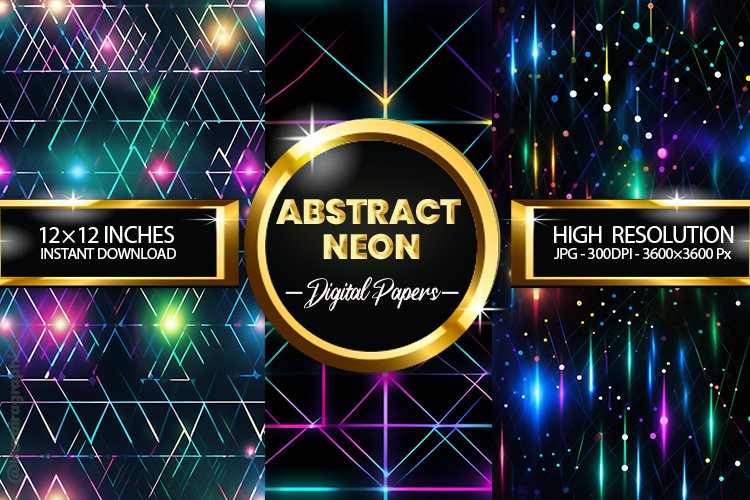 Abstract Neon Digital Papers - 03 Variations (3753071)