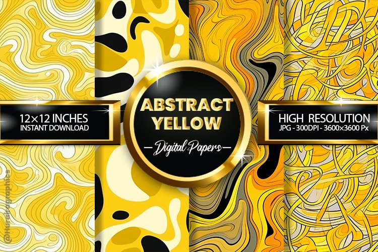 Abstract Yellow Digital Papers - 04 Variations (3753212)