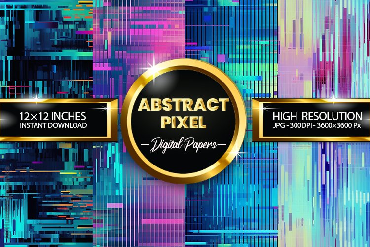 Abstract Pixel Digital Papers - 04 Variations (3753134)