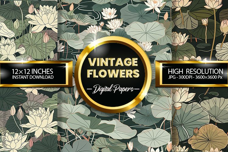 Victorian Floral Digital Papers - 03 Variations