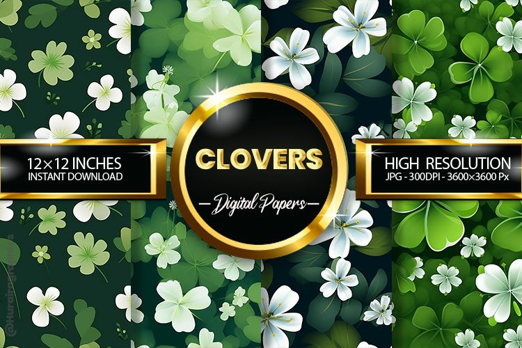 Clovers Digital Papers - 04 Variations (3512508)
