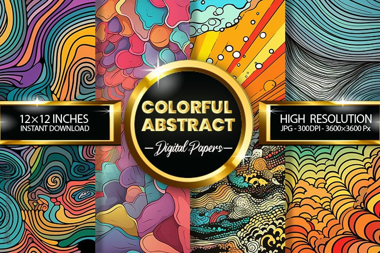 Colorful Abstract Digital Papers - 04 Variations (3512524)