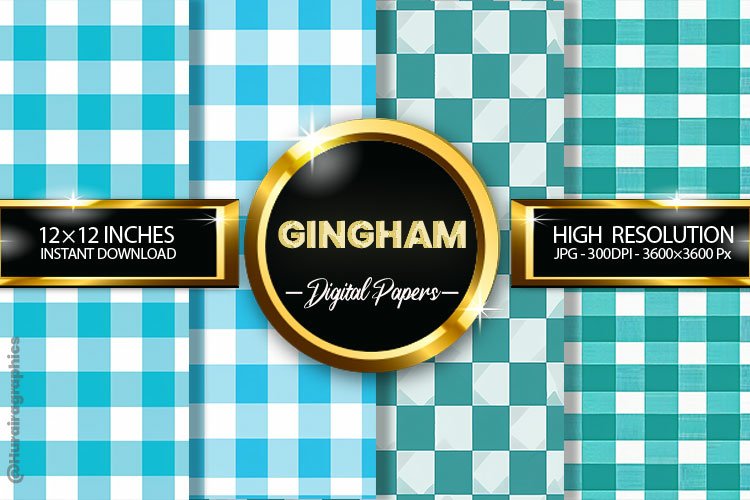 Gingham Digital Papers - 04 variations (4026406)