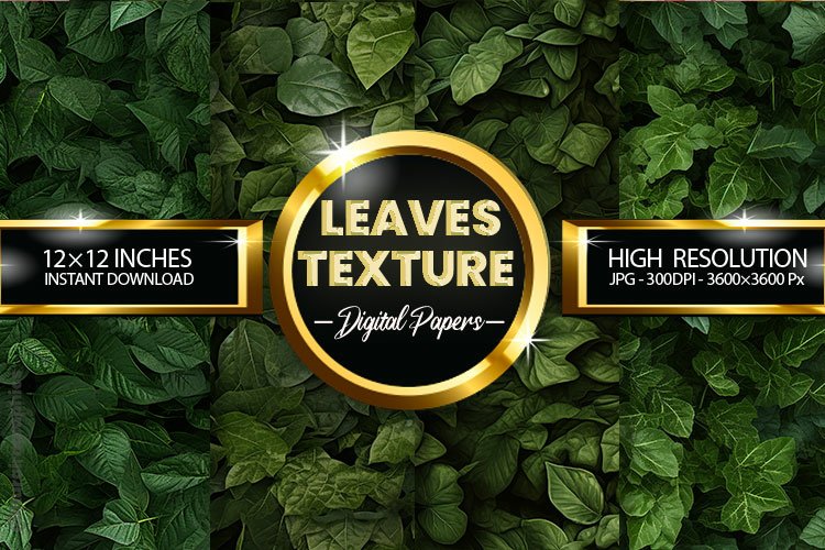Leaves Texture Digital Papers - 04 Variations (4016264)