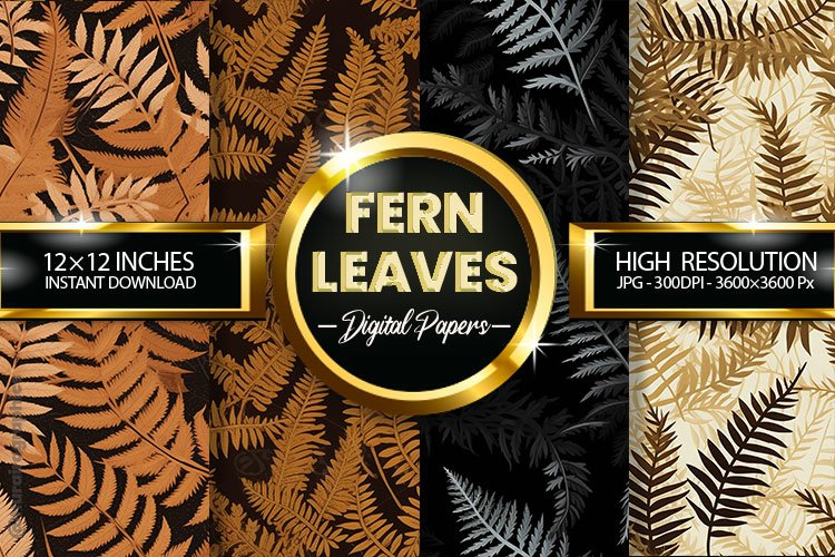 Fern Leaves Digital Papers - 04 Variations (4020066)