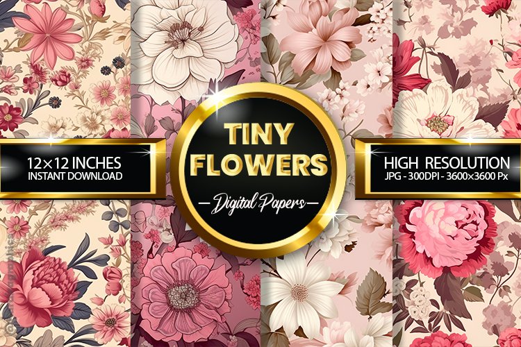Tiny Flowers Digital Papers - 04 Variations (3596967)