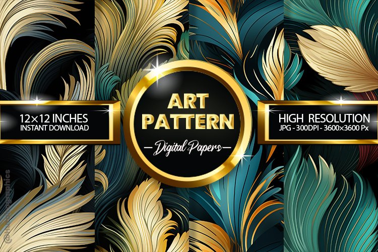 Art Pattern Digital Papers - 04 Variations