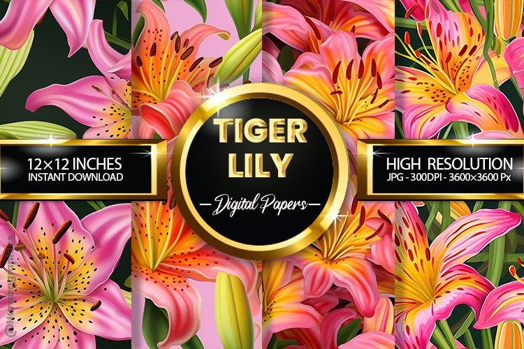 Tiger Lily Digital Papers - 04 Variations (3596923)