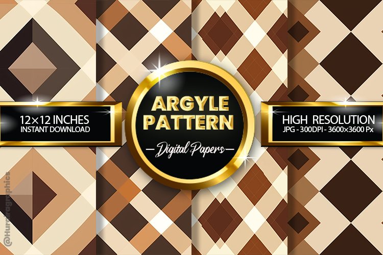 Argyle Pattern Digital Papers - 04 Variations (3503807)
