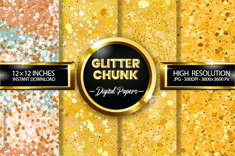 Glitter Chunk Digital Papers - 04 Variations (3791032)