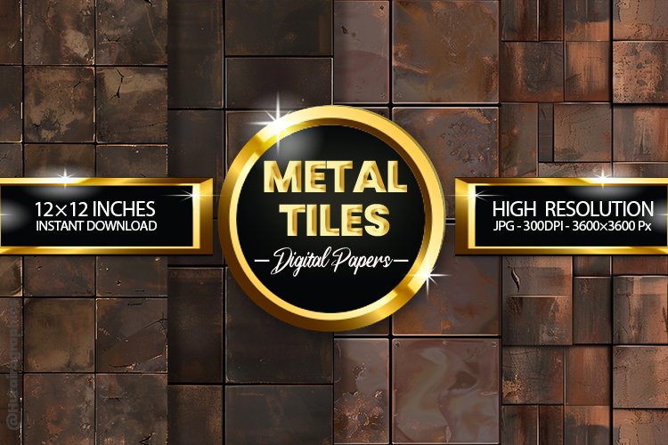 Metal Tiles Digital Papers - 04 Variations (3797665)