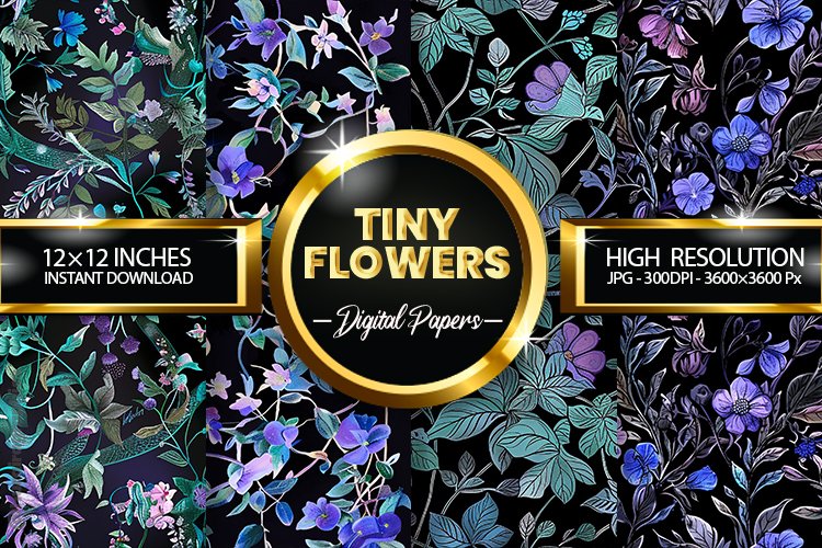 Tiny Flowers Digital Papers - 04 Variations (3808349)