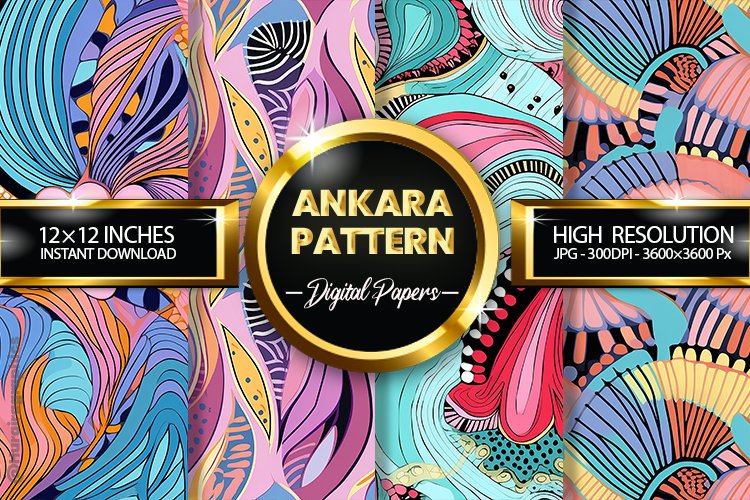Ankara Pattern Digital Papers - 04 Variations