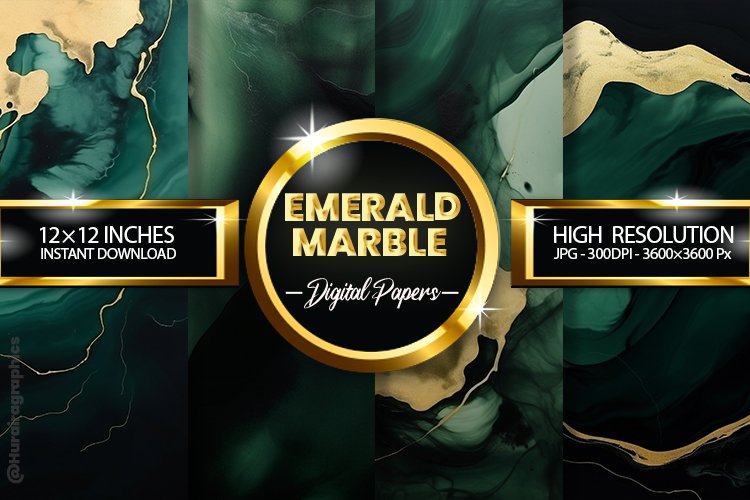 Emerald Marble Digital Papers - 04 Variations (3518777)