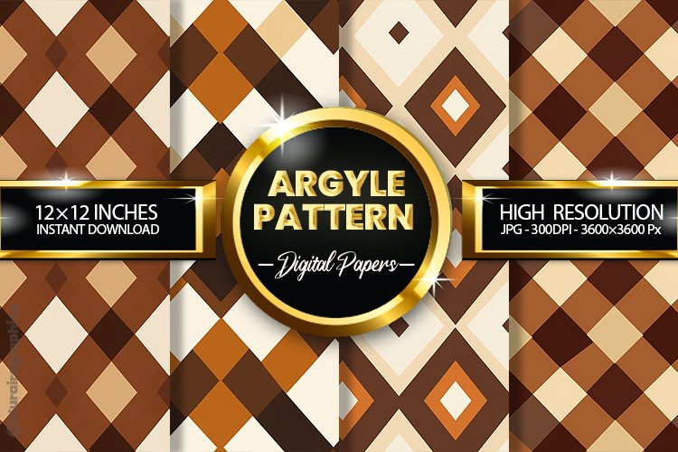 Argyle Pattern Digital Papers - 04 Variations (3503806)