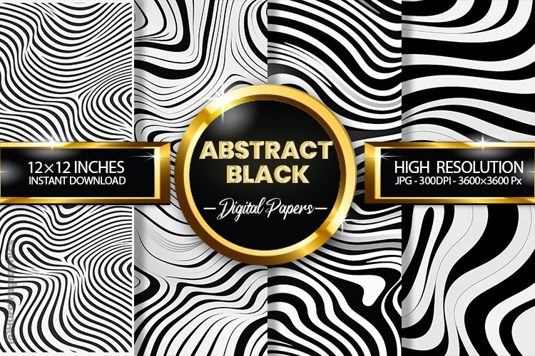 Abstract Black Digital Papers - 04 Variations (4324670)