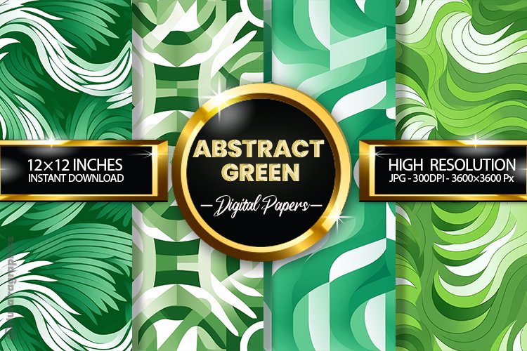 Abstract Green Digital Papers - 04 Variations (4324666)