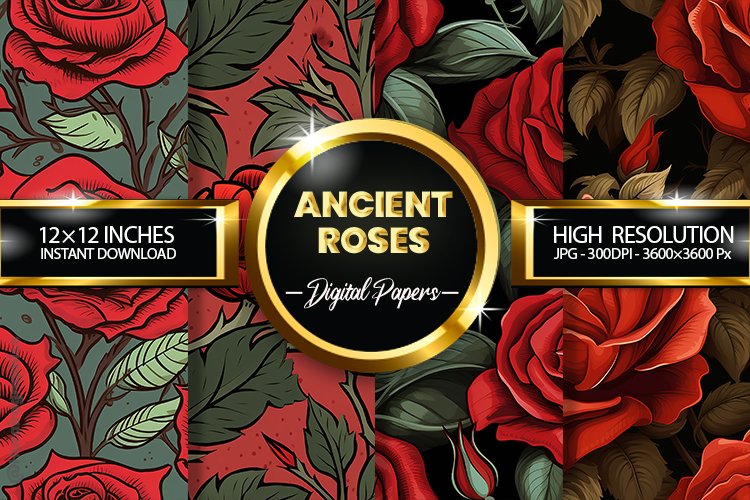 Ancient Roses Digital Papers - 04 Variations (3503791)