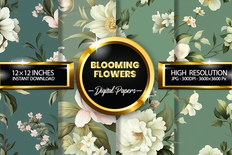 Blooming Flowers Digital Papers - 04 Variations (3523366)