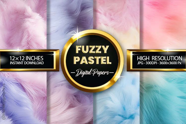 Fuzzy Pastel Digital Papers - 04 variations (4026204)