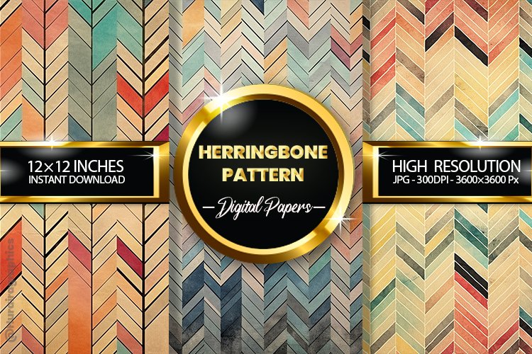 Herringbone Pattern Digital Papers - 03 Variations